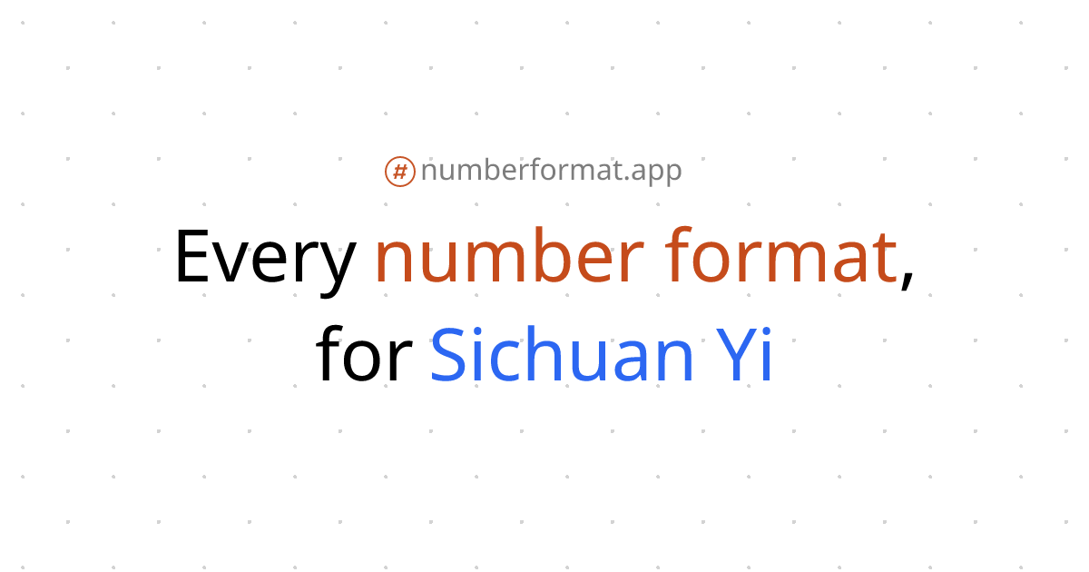 Every number format for Sichuan Yi (ii)