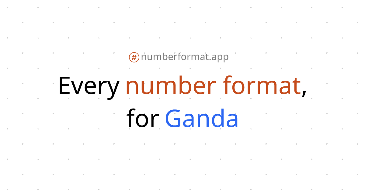 Every number format for Ganda (lg)